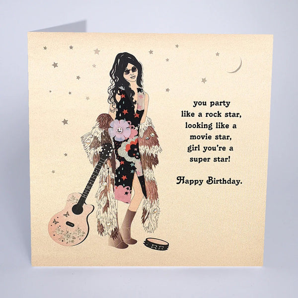 Rock star birthday card