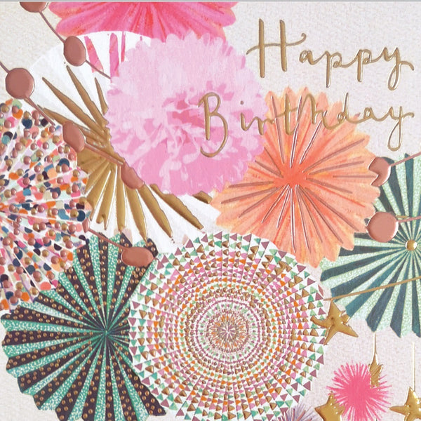 Fans & cake birthday card