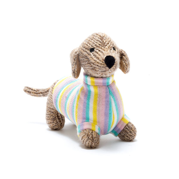 Pastel sausage dog rattle