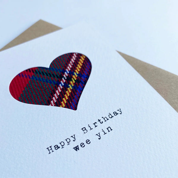 Happy birthday wee yin tartan card